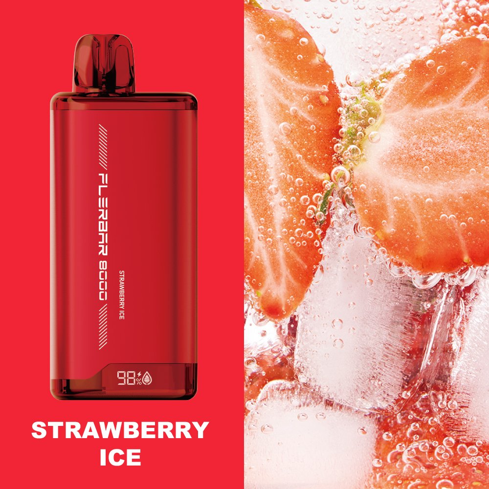 FLERBAR 8000 DISPOSABLE VAPE 8000 PUFFS – STRAWBERRY ICE - Vape Shop ...