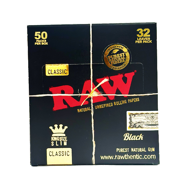 Raw Black Edition Classic King Size Slim 50 Packs Per Box - Vape Shop ...